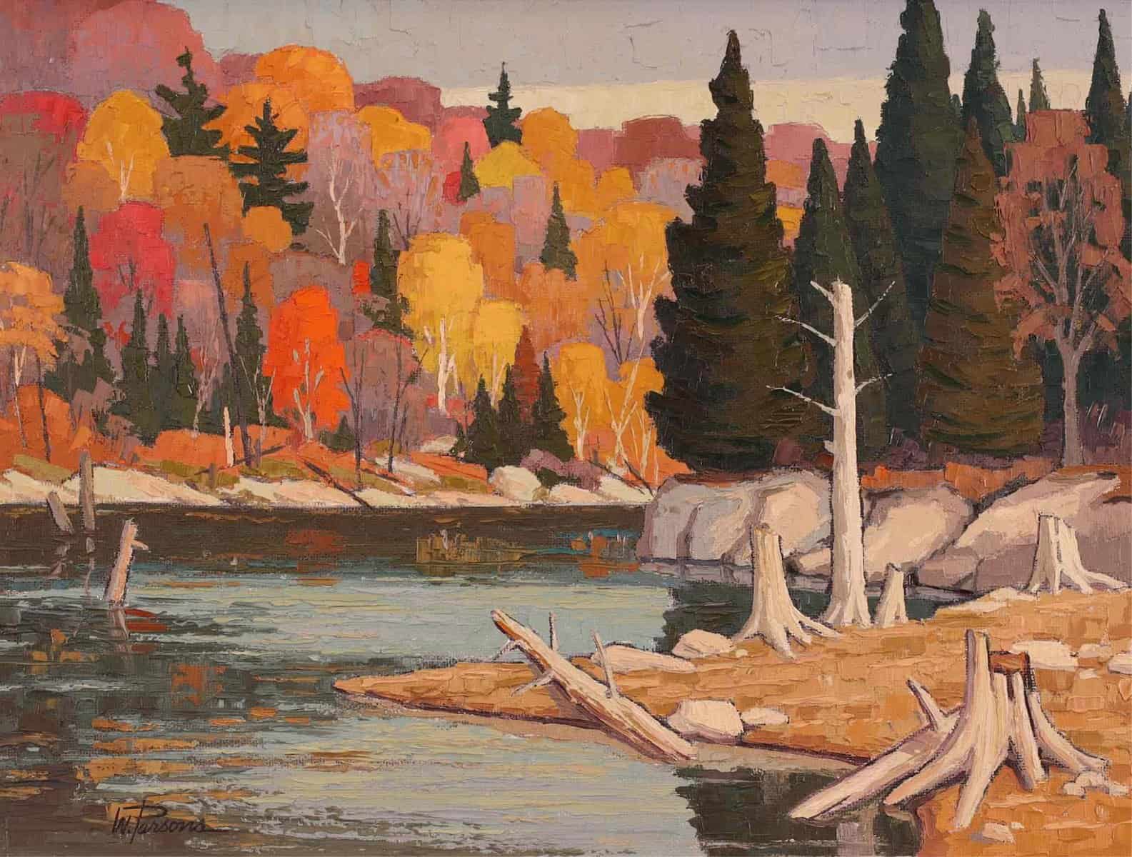 William Parsons: AUTUMN COLOUR, BIG HAWK LAKE (OCTOBER, HALIBURTON ...