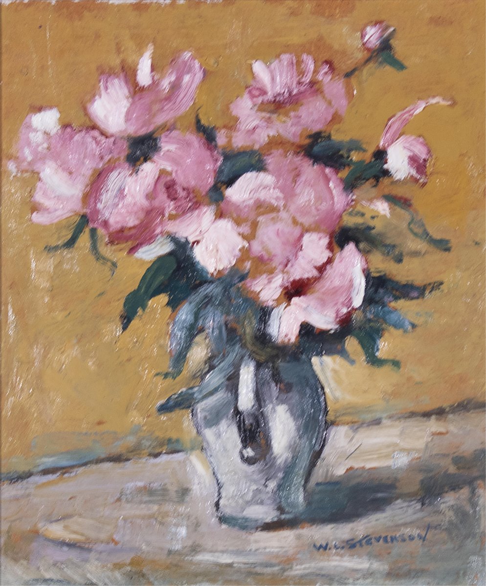 William Lewy Leroy Stevenson: PEONIES IN A JUG - Hodgins Art Auctions Ltd.