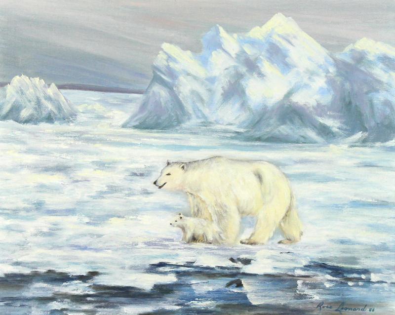 Rose Leonard: POLAR BEARS - Hodgins Art Auctions Ltd.