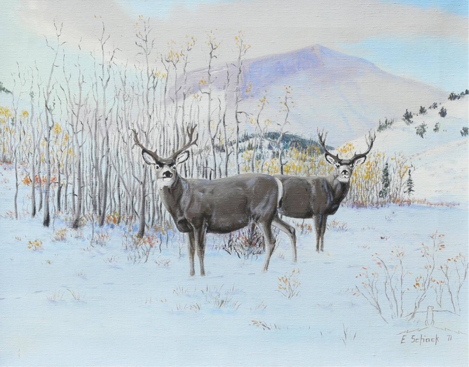 Elmer Schock: AT ALERT | IN THE HIGH COUNTRY - Hodgins Art Auctions Ltd.