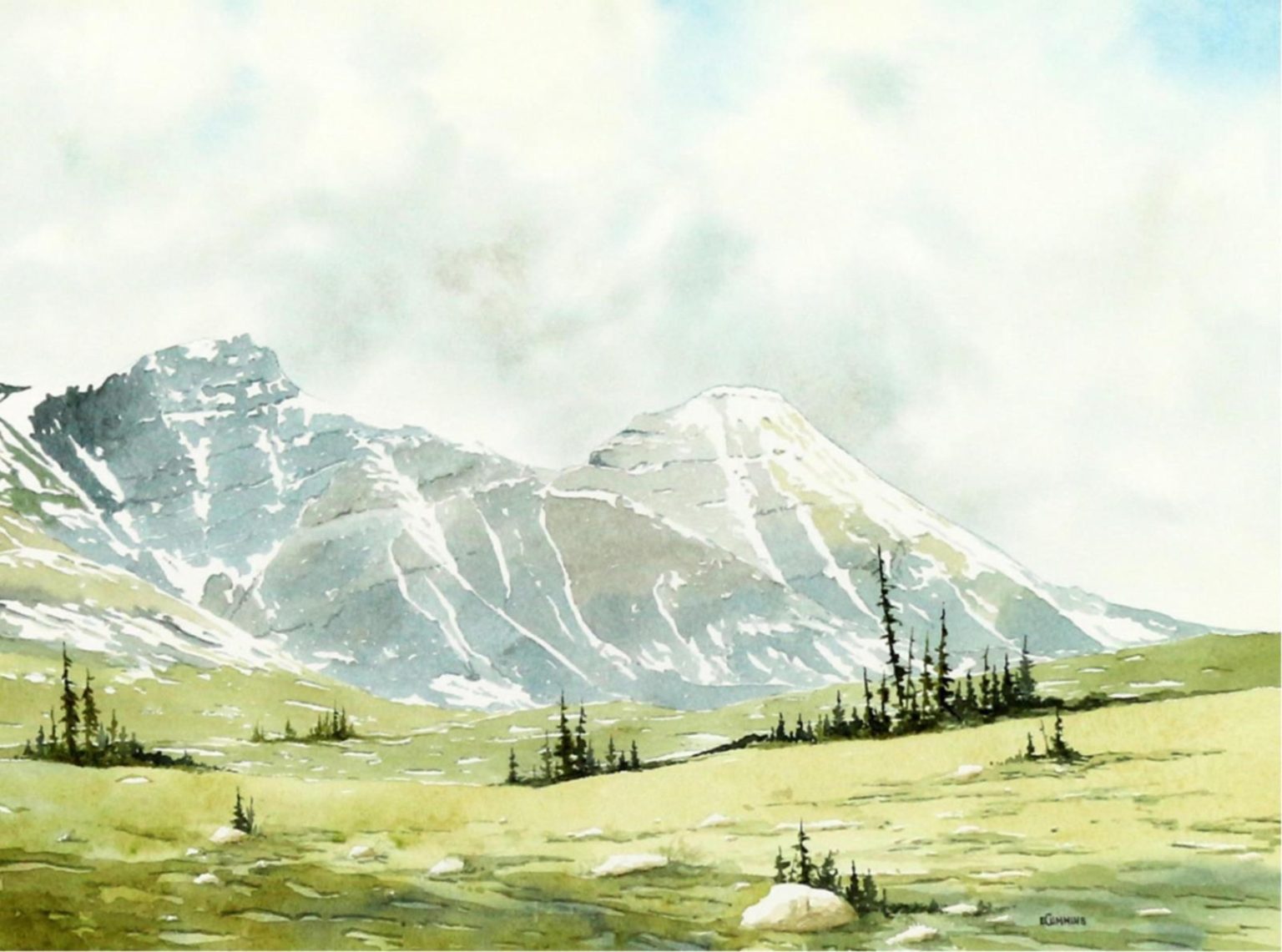 Earl Cummins: LOOKING SOUTH - CARDINAL DIVIDE - Hodgins Art Auctions Ltd.