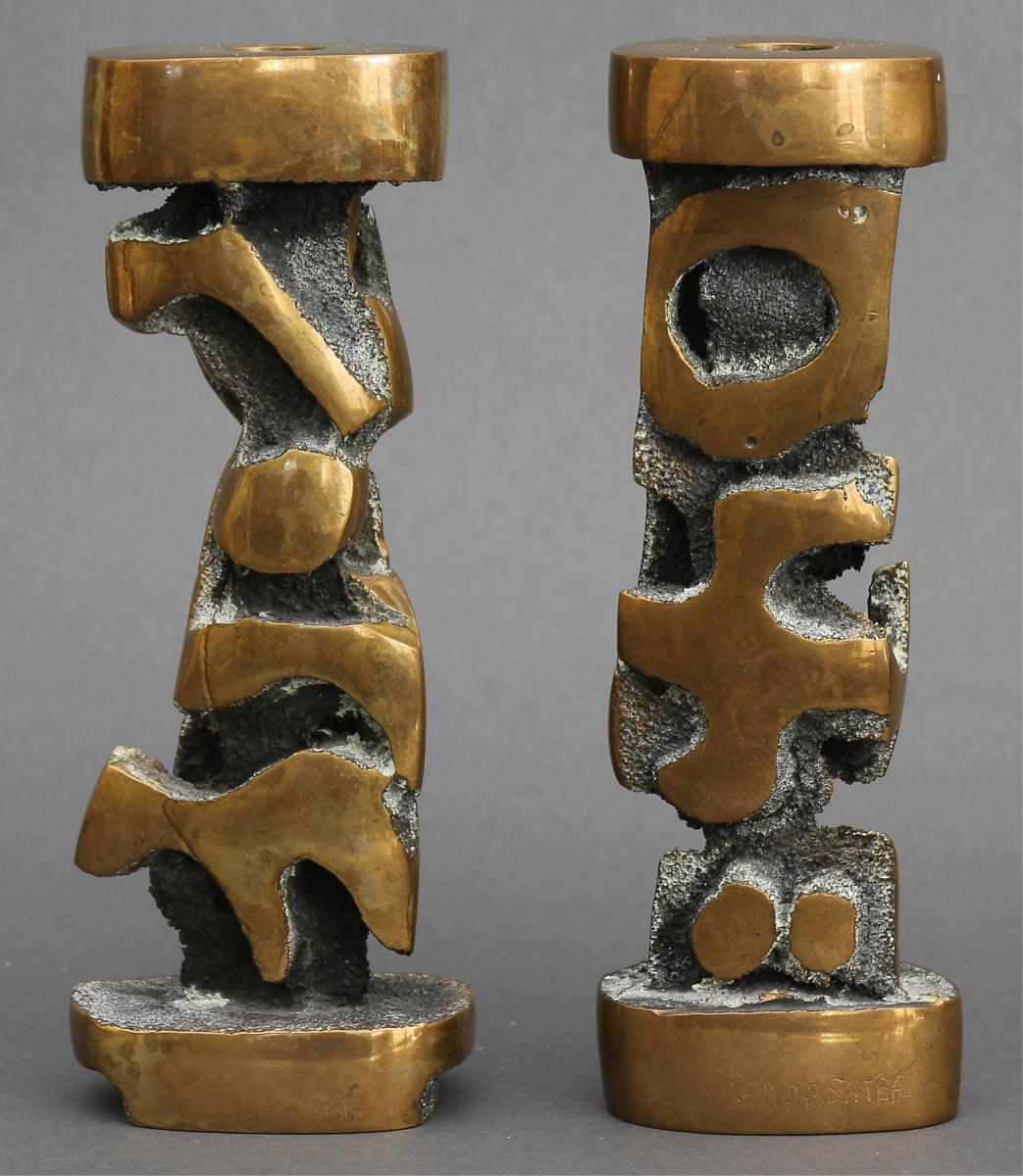 Roy Leadbeater: PAIR OF CANDLESTICKS - Hodgins Art Auctions Ltd.
