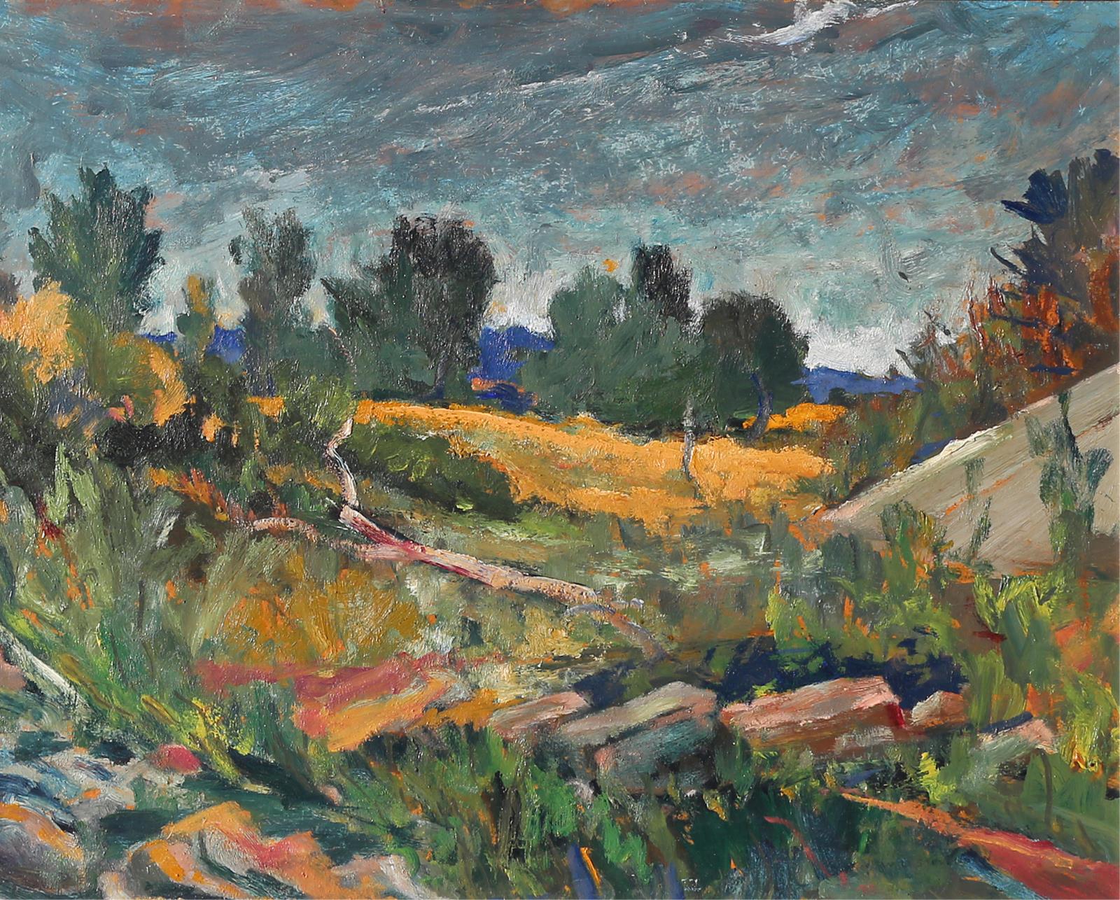 William Lewy Leroy Stevenson: RAIN NEAR A BRIDGE - Hodgins Art Auctions ...