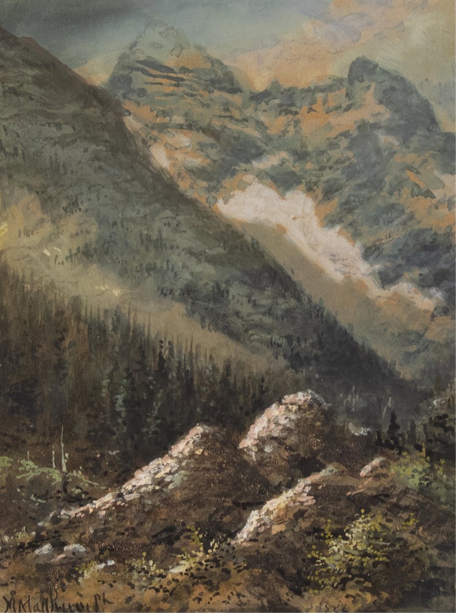 Marmaduke Matthews: MOUNTAIN LANDSCAPE - Hodgins Art Auctions Ltd.