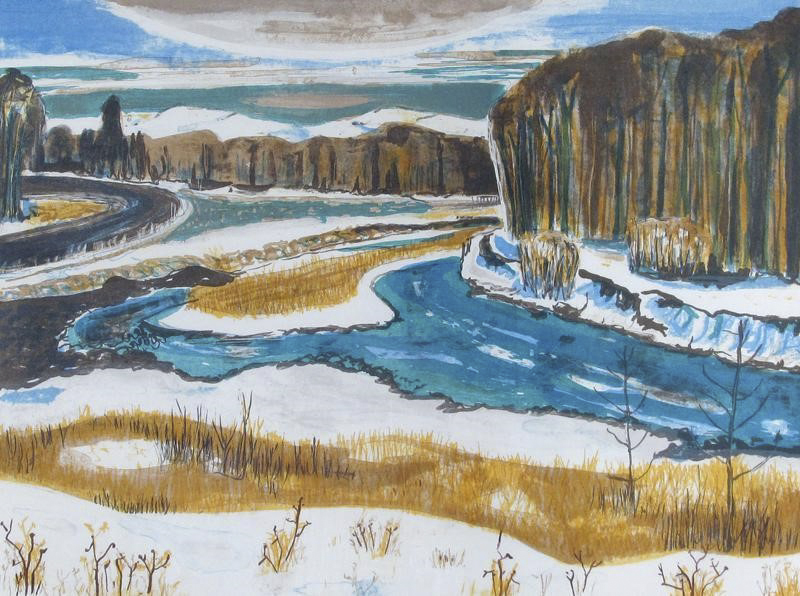 John Harold Thomas Snow: ELBOW RIVER - Hodgins Art Auctions Ltd.