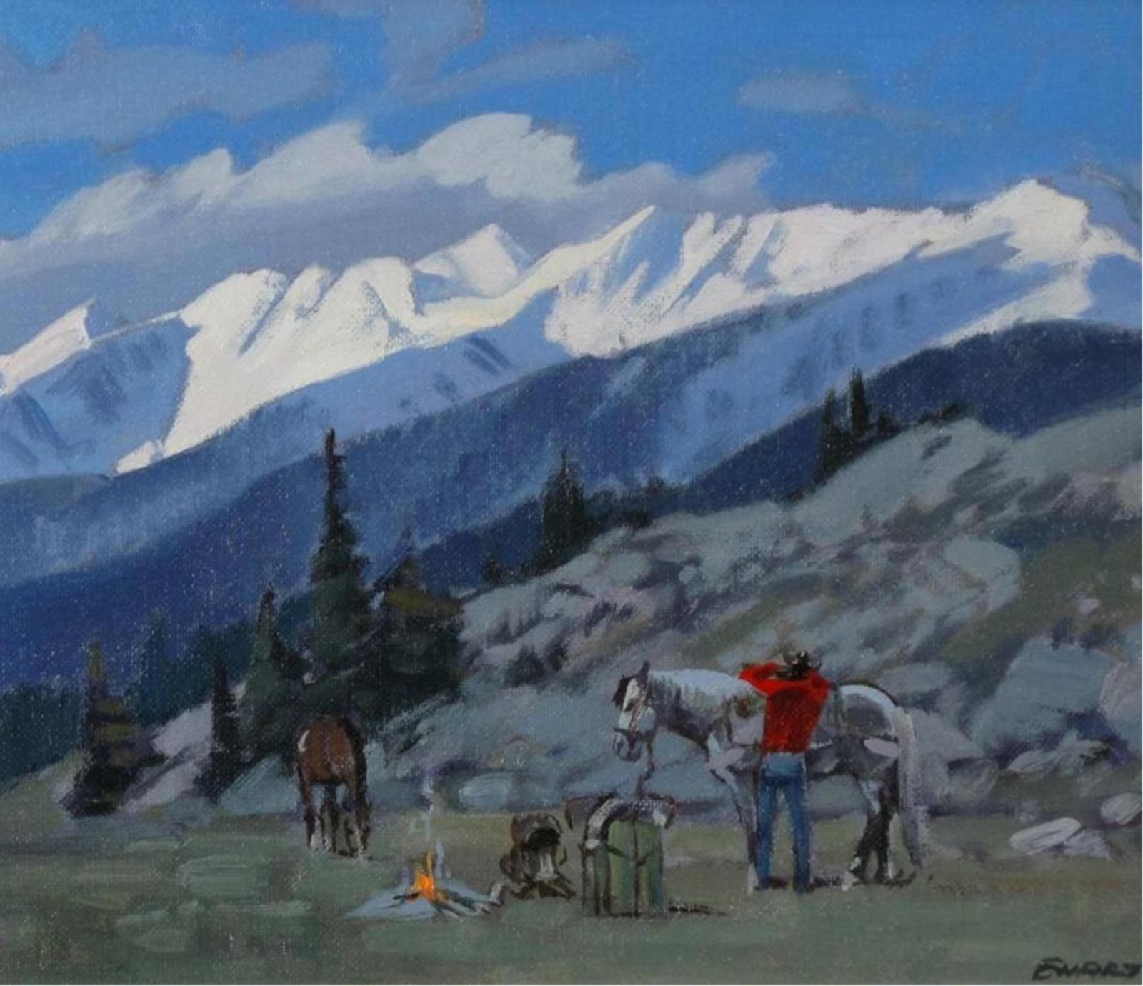 Peter Ewart: PACKING UP, CANADIAN ROCKIES - Hodgins Art Auctions Ltd.