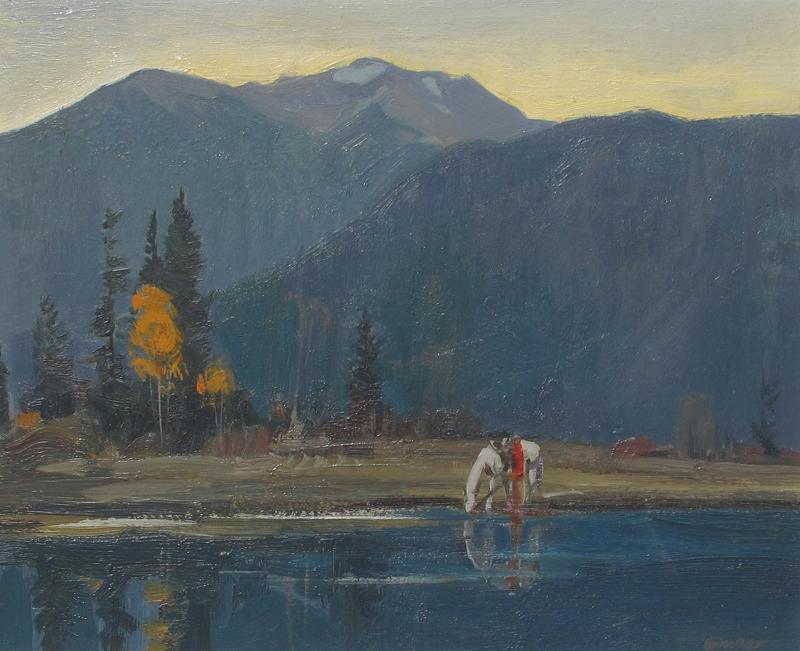 Peter Ewart: GUN LAKE, BRIDGE RIVER AREA - Hodgins Art Auctions Ltd.
