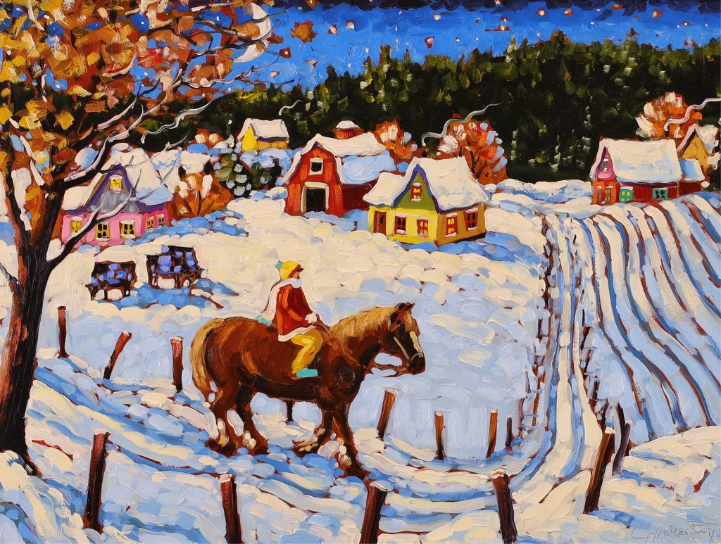 Rod Charlesworth: A RIDE IN THE SNOW - Hodgins Art Auctions Ltd.