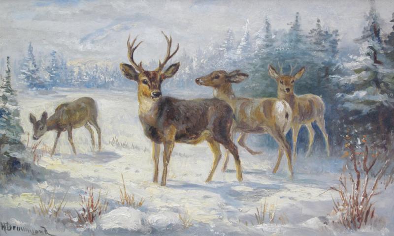 Norah (Nora) Drummond-Davies: DEER - Hodgins Art Auctions Ltd.