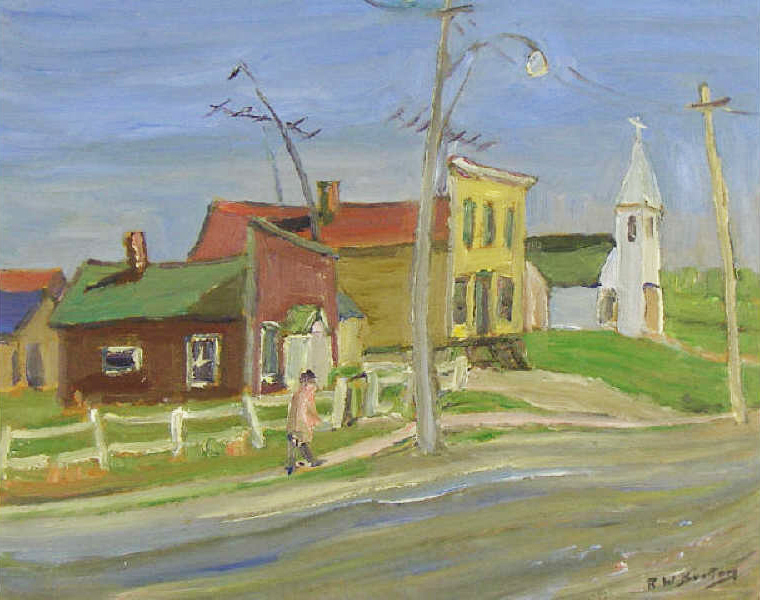 Ralph Wallace Burton: STREET SCENE, BEARDMORE, ON - Hodgins Art ...