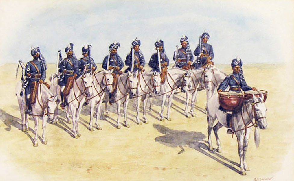 Richard Simkin: 17th BENGAL LANCERS PIPE BAND - Hodgins Art Auctions Ltd.