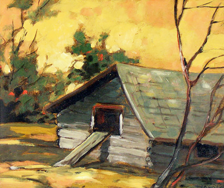 Hans Herold: METIS SHACK, BATOCHE, SASKATCHEWAN - Hodgins Art Auctions Ltd.