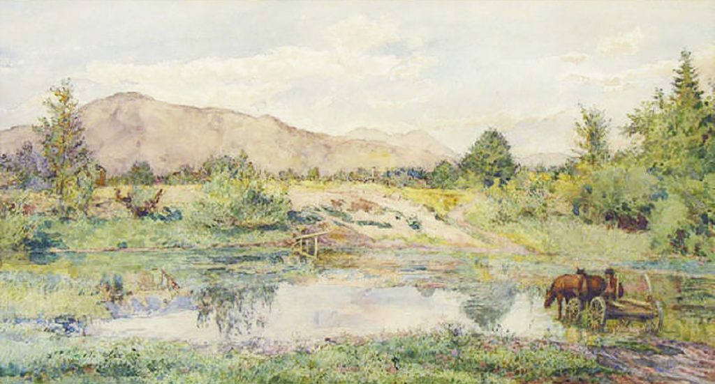 Frederick Walter Lee: UNTITLED; CROSSING A RIVER - Hodgins Art Auctions ...