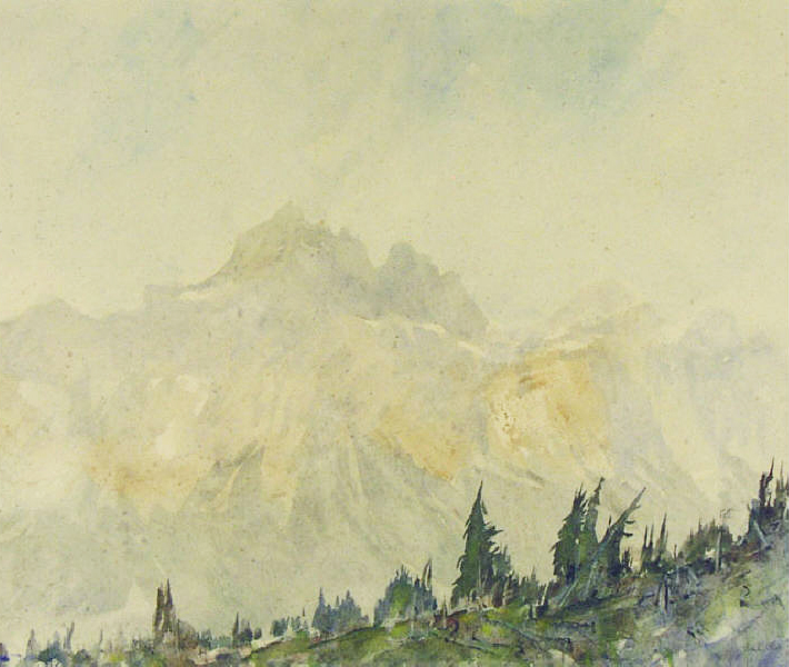John Harvie: BEFORE SUNRISE, MOUNT RUNDLE - Hodgins Art Auction