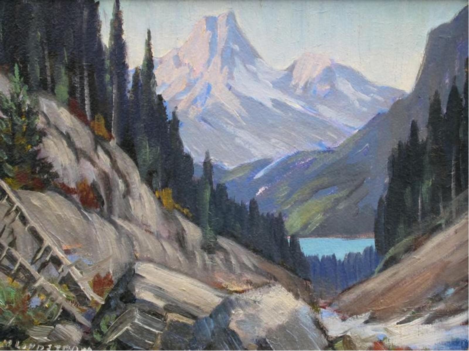Matt Lindstrom: MOUNTAIN LANDSCAPE - Hodgins Art Auctions