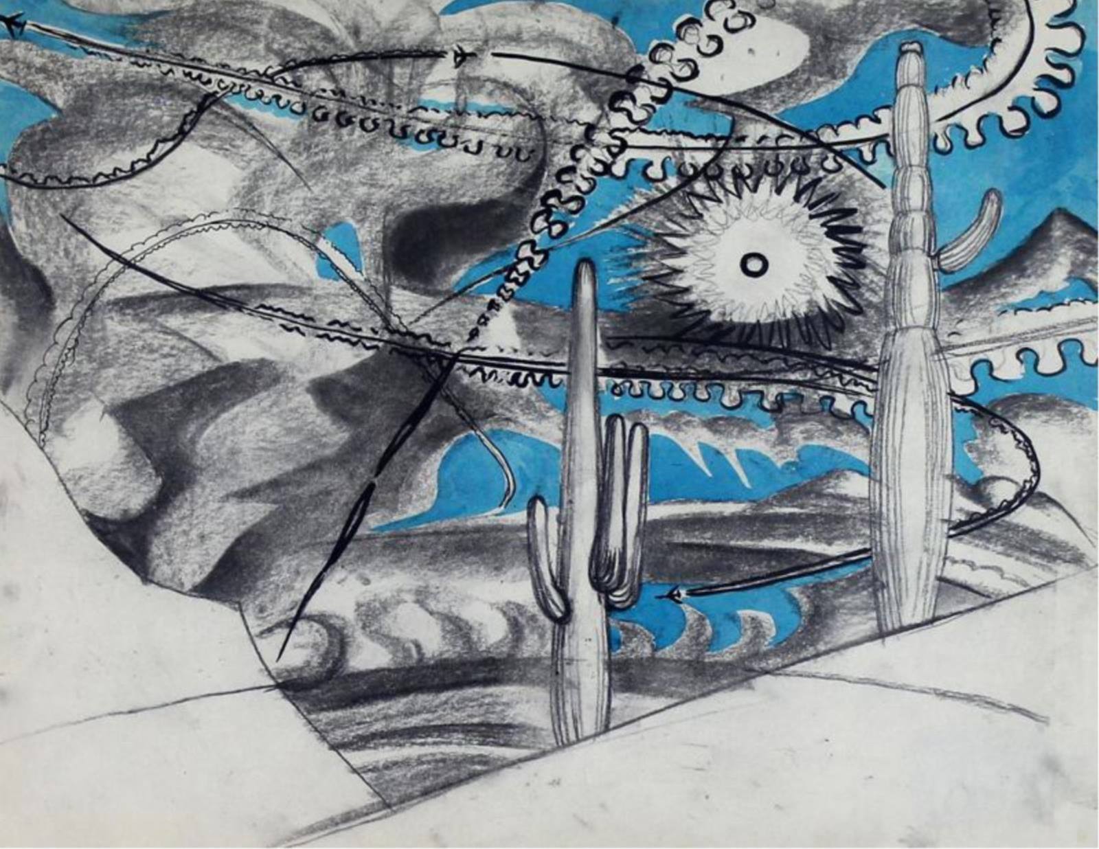 Isabel Grace McLaughlin: LANDSCAPE WITH CACTUS - Hodgins Art Auctions