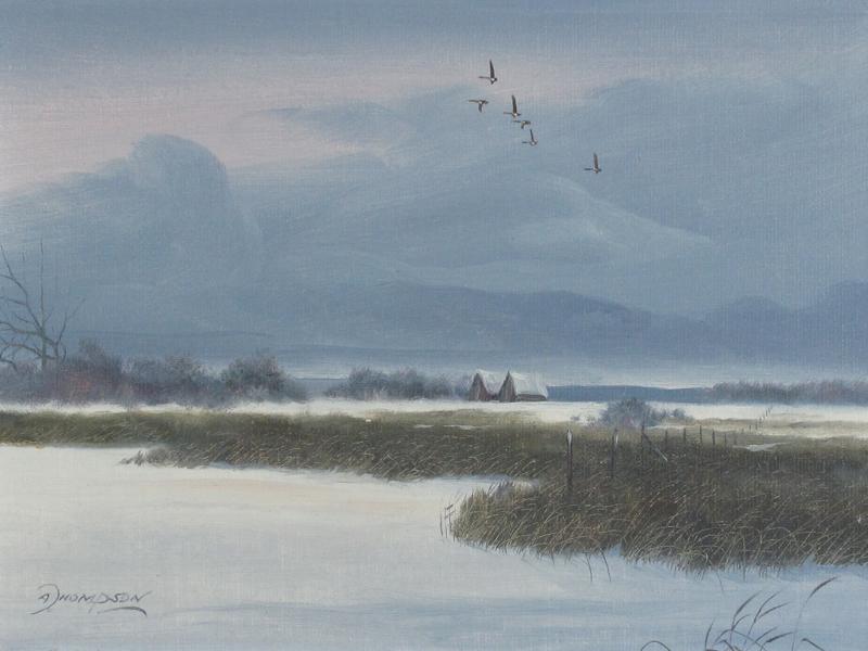 Allan Robert Thompson: BIRDS HEADING SOUTH - Hodgins Art Auctions
