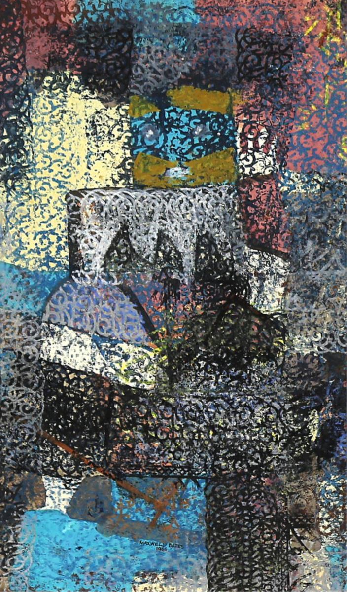 Maxwell Bennett Bates: MASKED FIGURE - Hodgins Art Auctions