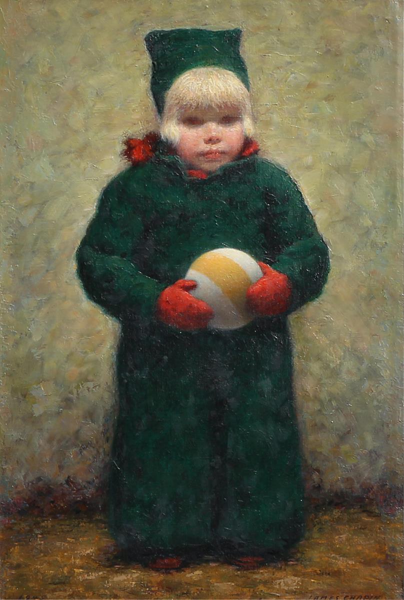 James Ormsbee Chapin: LITTLE BOY IN A SNOWSUIT - Hodgins Art Auctions