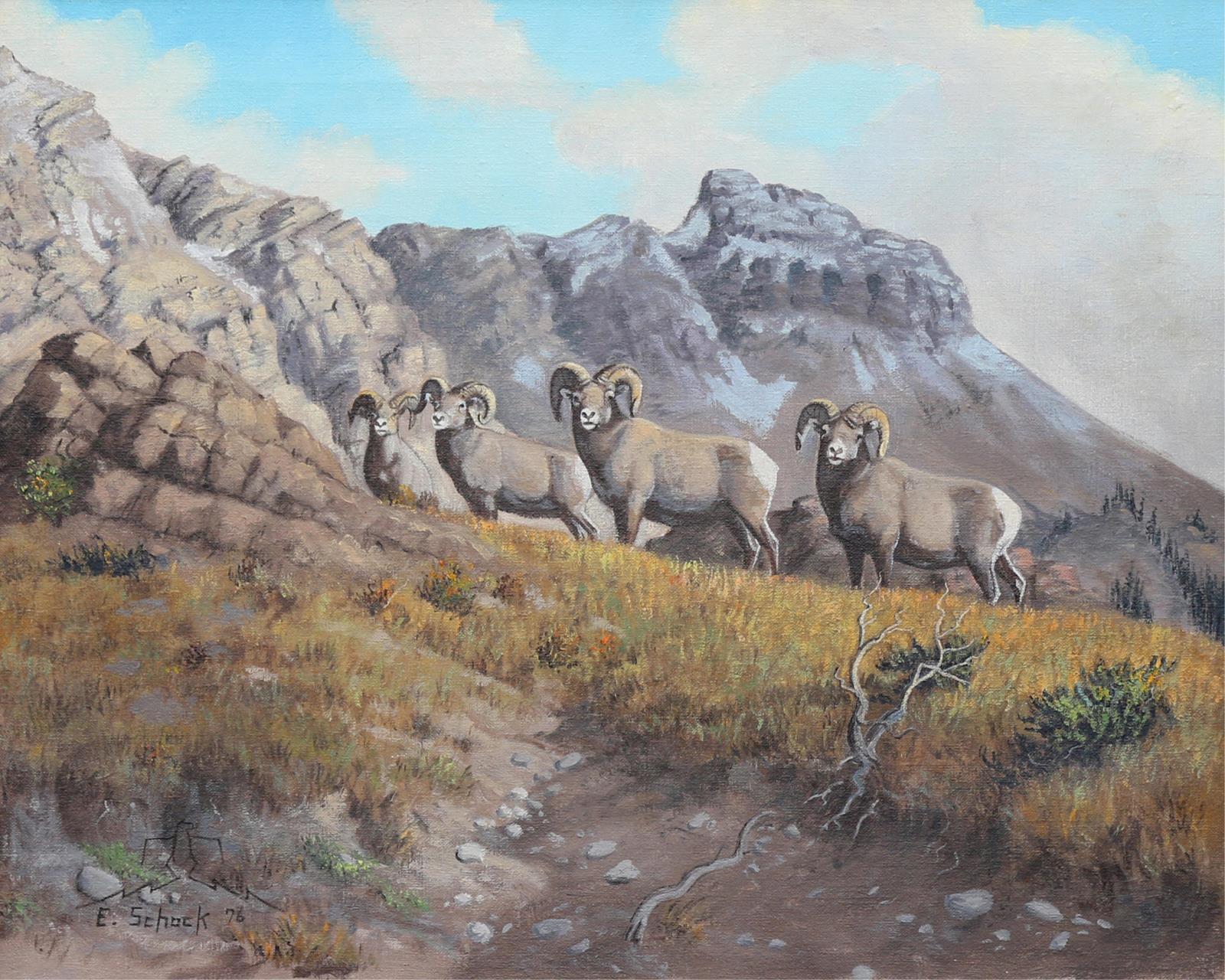 Elmer Schock: MOUNTAIN RAMS - Hodgins Art Auction
