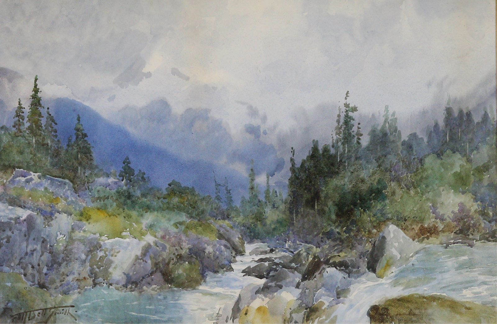 Frederic Marlett Bell-Smith: RAINY DAY IN THE SELKIRKS - Hodgins Art ...