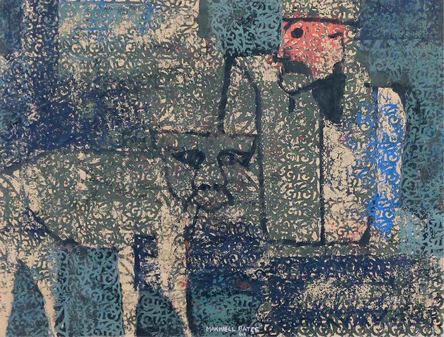 Maxwell Bennett Bates: PERSIAN AND LION - Hodgins Art Auctions