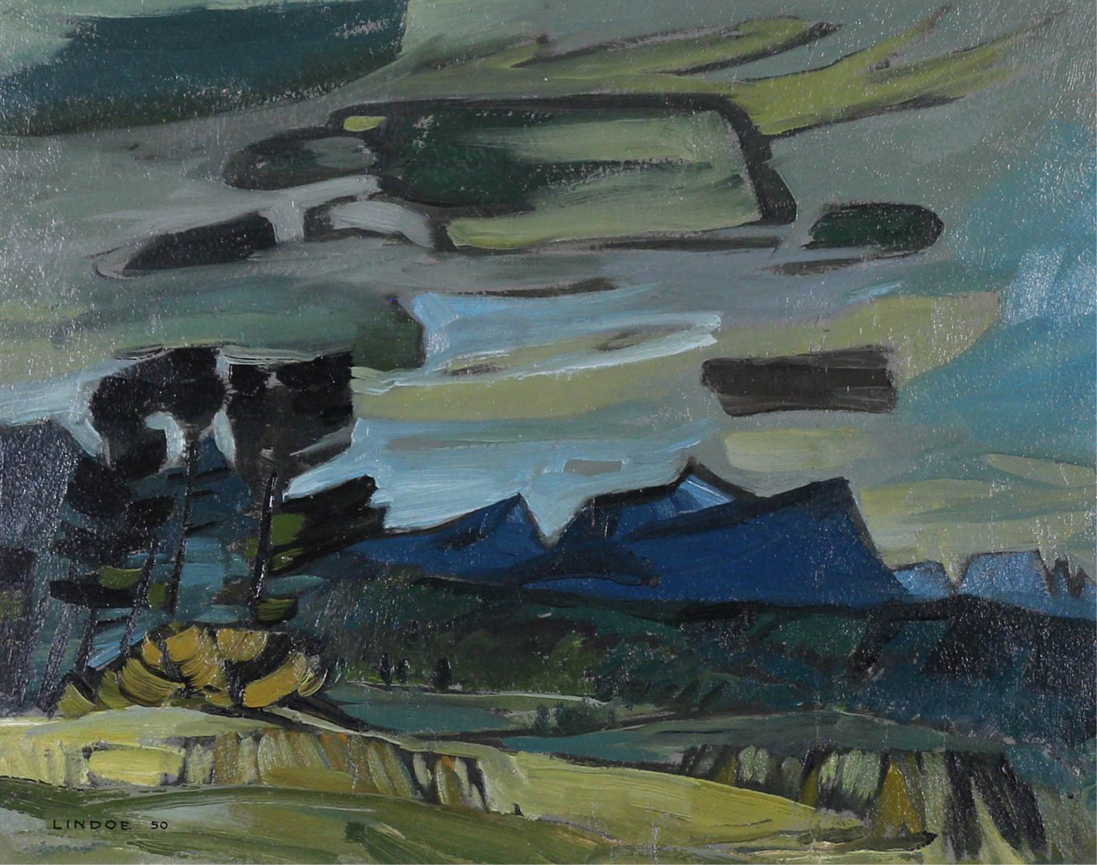 Luke Orton Lindoe: FOOTHILLS EVENING - Hodgins Art Auctions