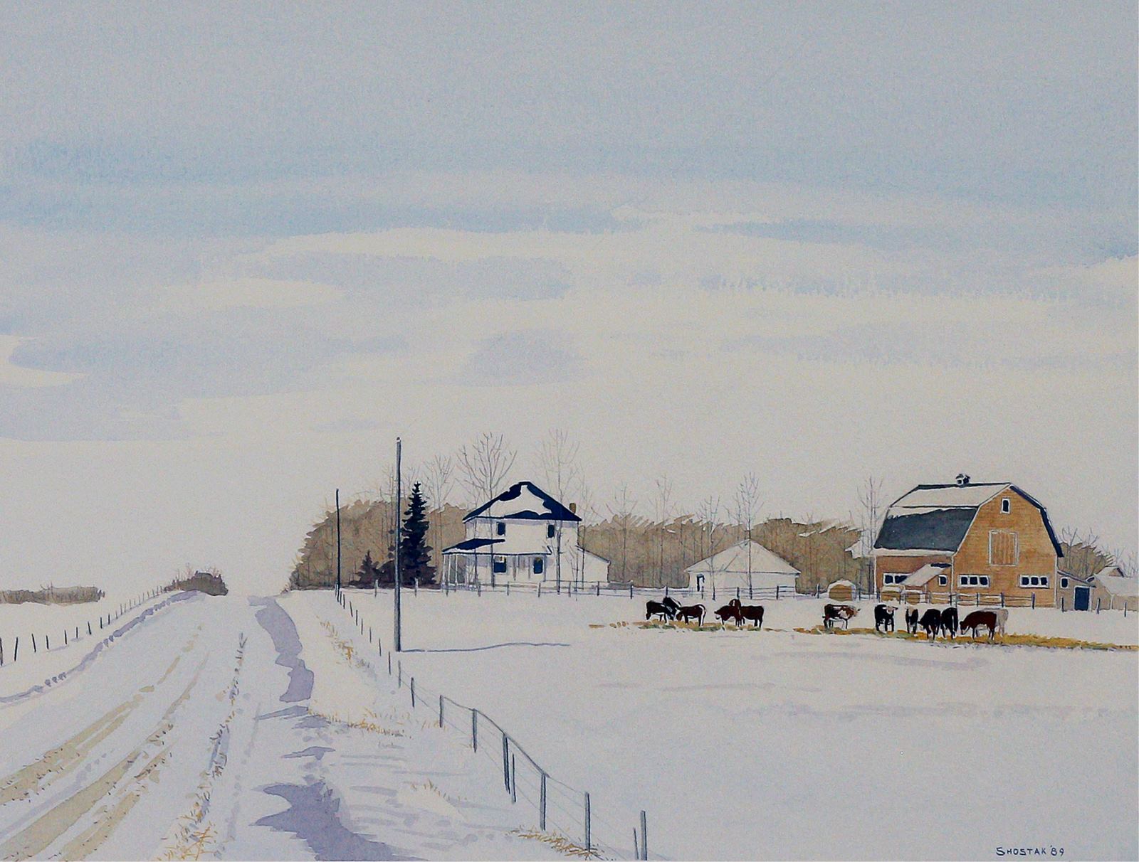 Peter Shostak: MY COUSINS LIVE ON A FARM - Hodgins Art Auction