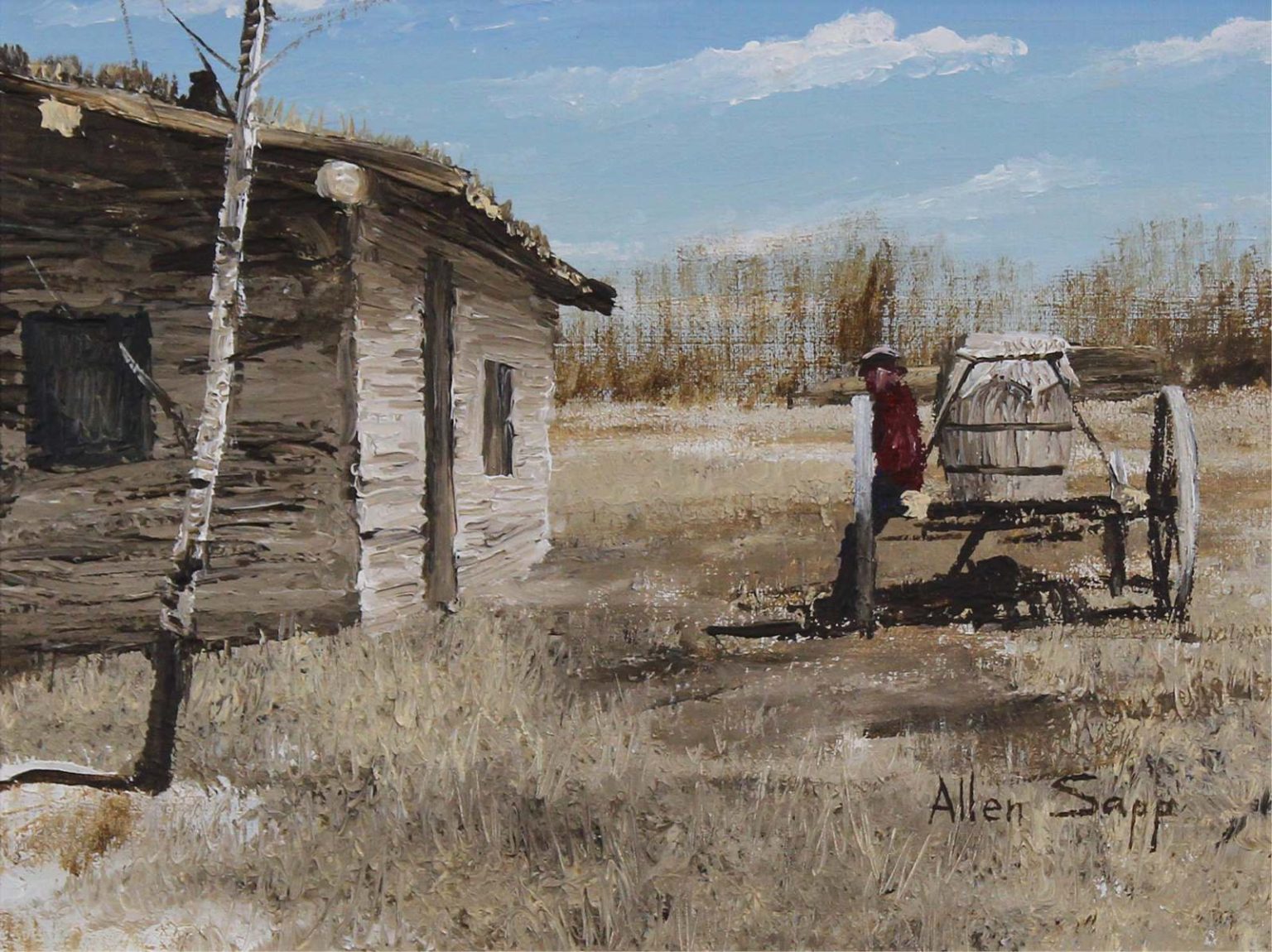 Allen Sapp: JUST BROUGHT SOME WATER HOME - Hodgins Art Auction