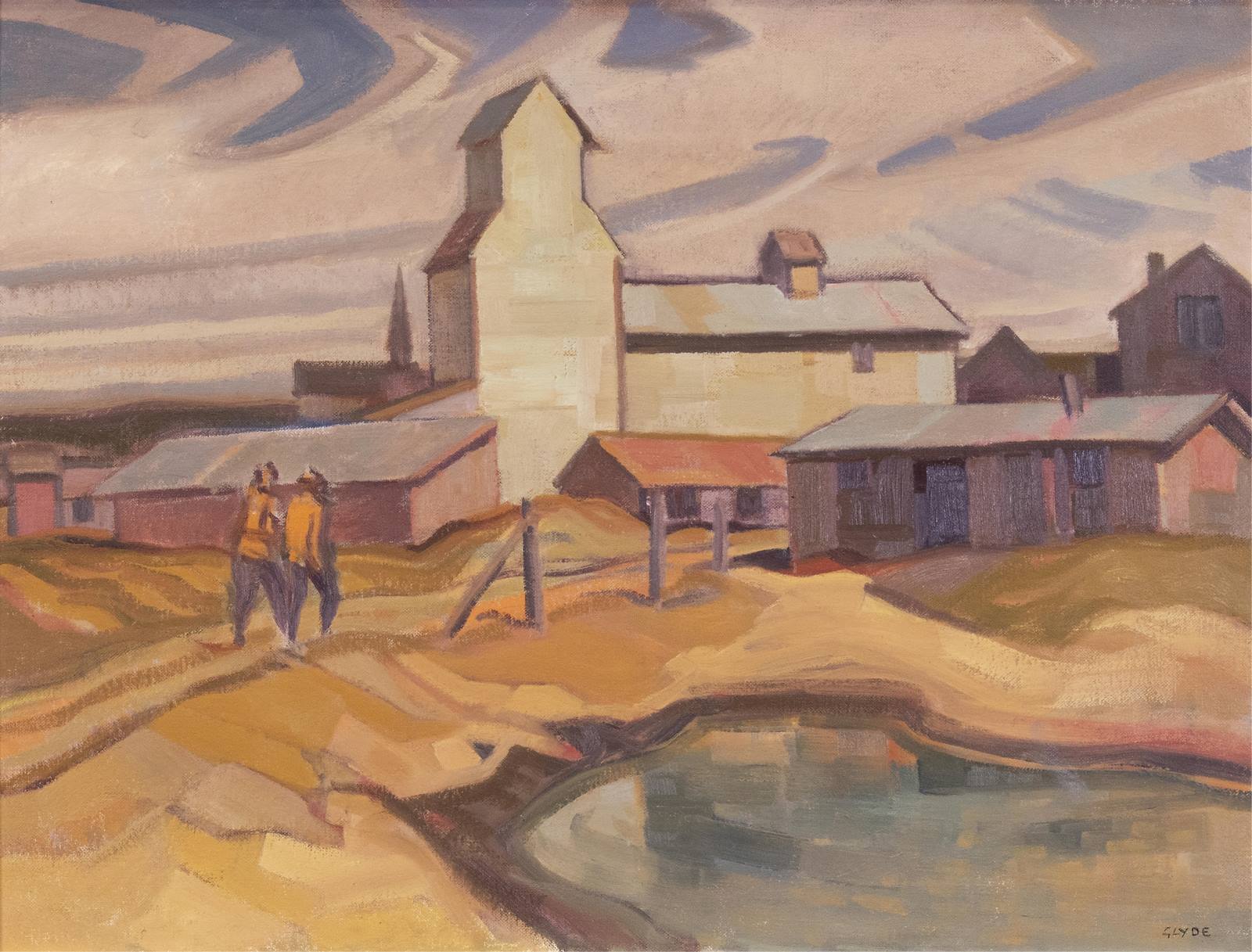 Henry George Glyde: SOUTHERN ALBERTA TOWN - Hodgins Art Auctions