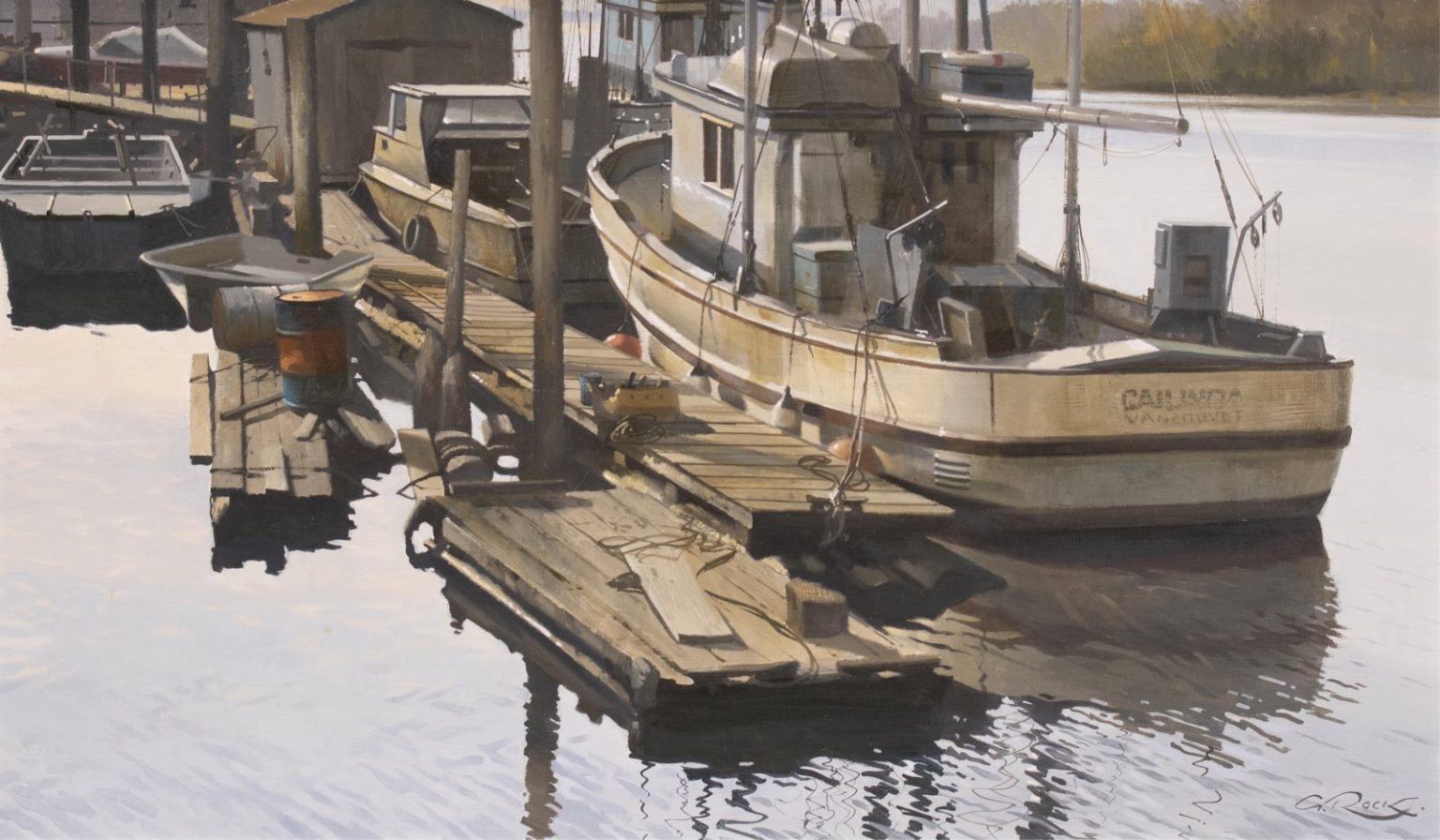 Geoffrey Allan Rock: BOAT STUDY, LADNER, B.C. - Hodgins Art Auctions