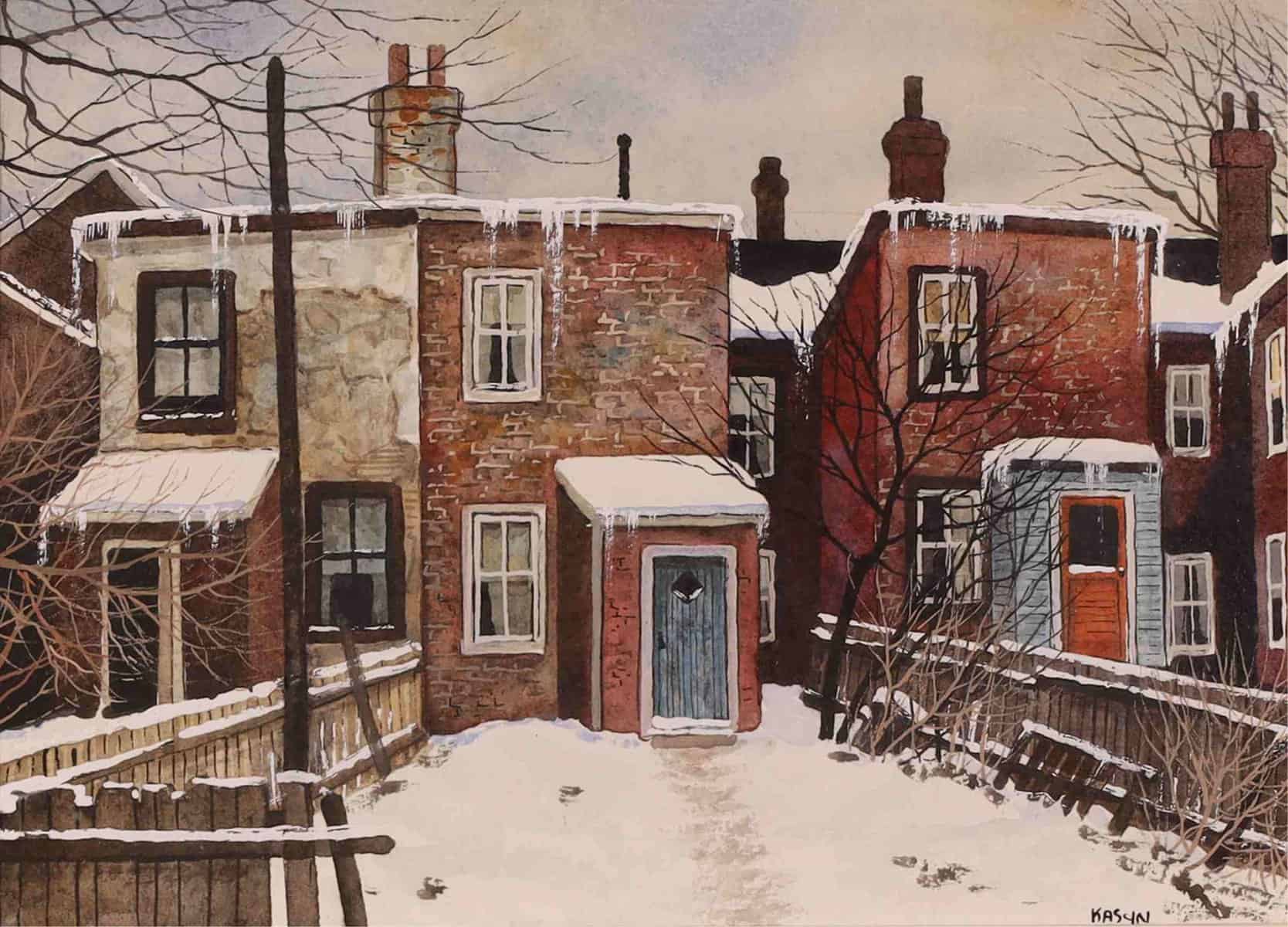 John Kasyn: BACK OF BELMONT STREET (TORONTO) - Hodgins Art Auction