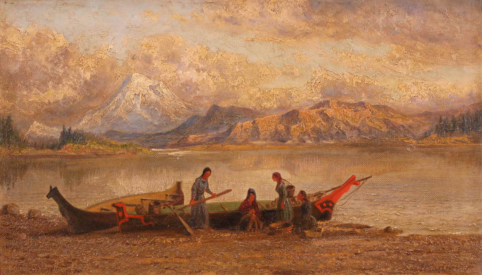Thomas Mower Martin: CANOES ON THE PACIFIC COAST - Hodgins Art Auctions ...
