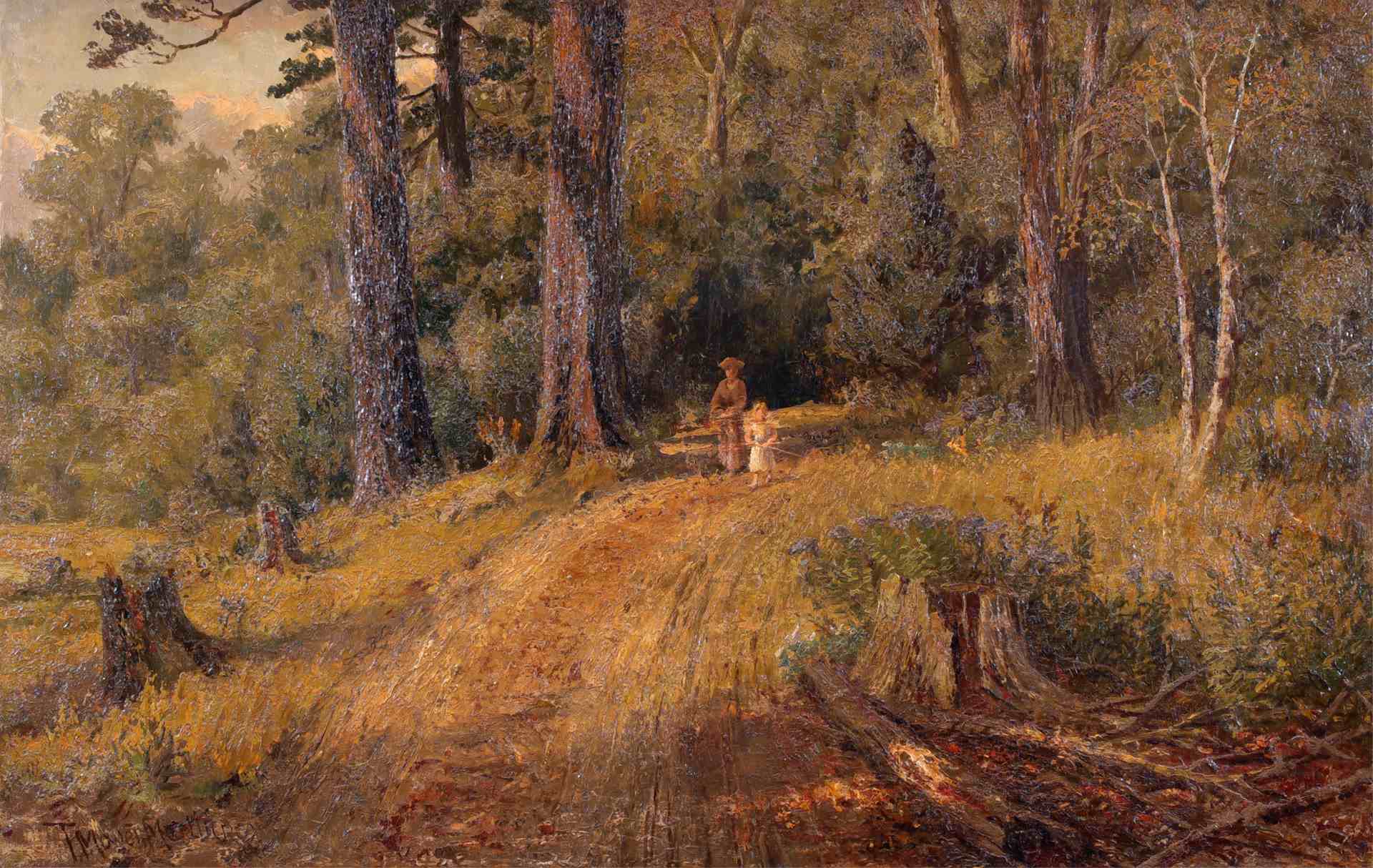 Thomas Mower Martin: FIGURES ON A WOODED PATH - Hodgins Art Auction