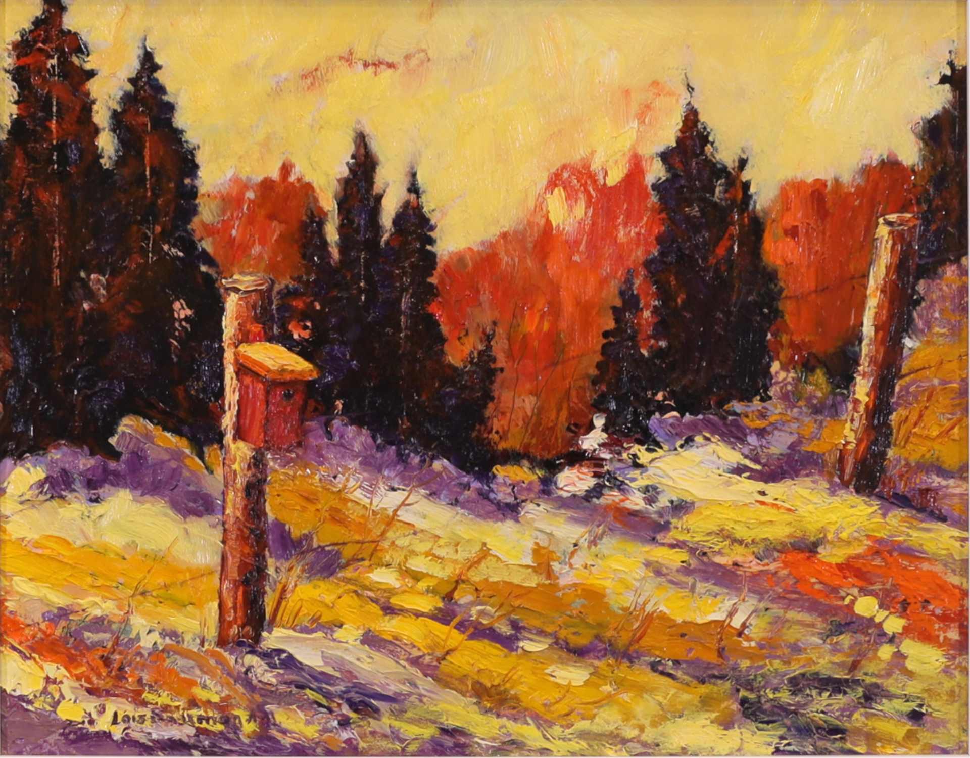 Lois Bauman: ALONG THE BLUEBIRD TRAIL - Hodgins Art Auctions
