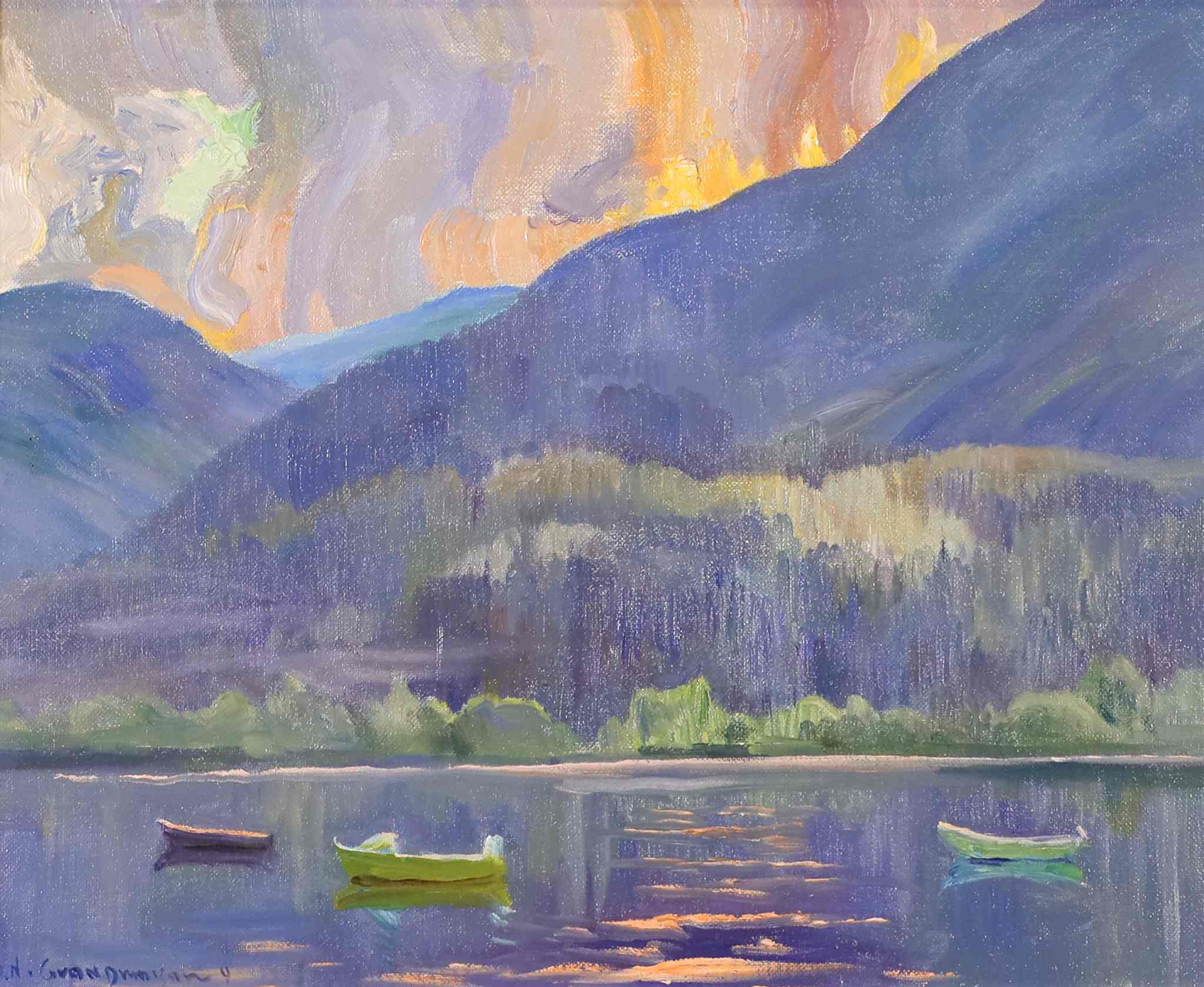 Orestes Nicholas (Rick) Grandmaison: STORMY SUNSET IN THE SHUSWAP ...