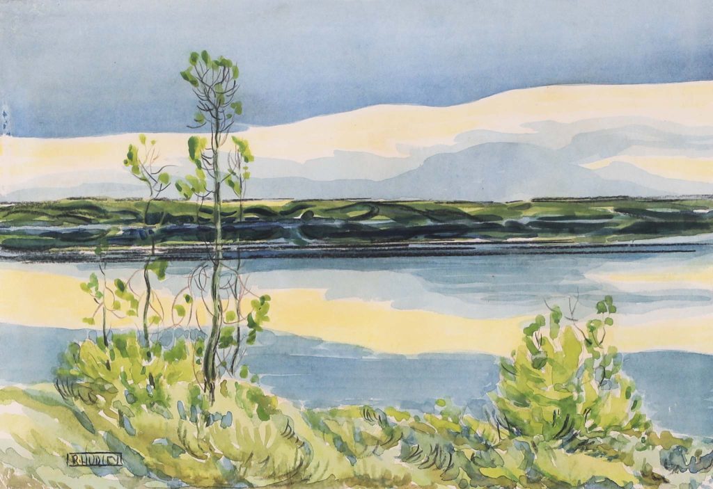 Robert Newton Hurley: QU'APPELLE VALLEY, SUMMER REFLECTIONS - Hodgins Art Auction