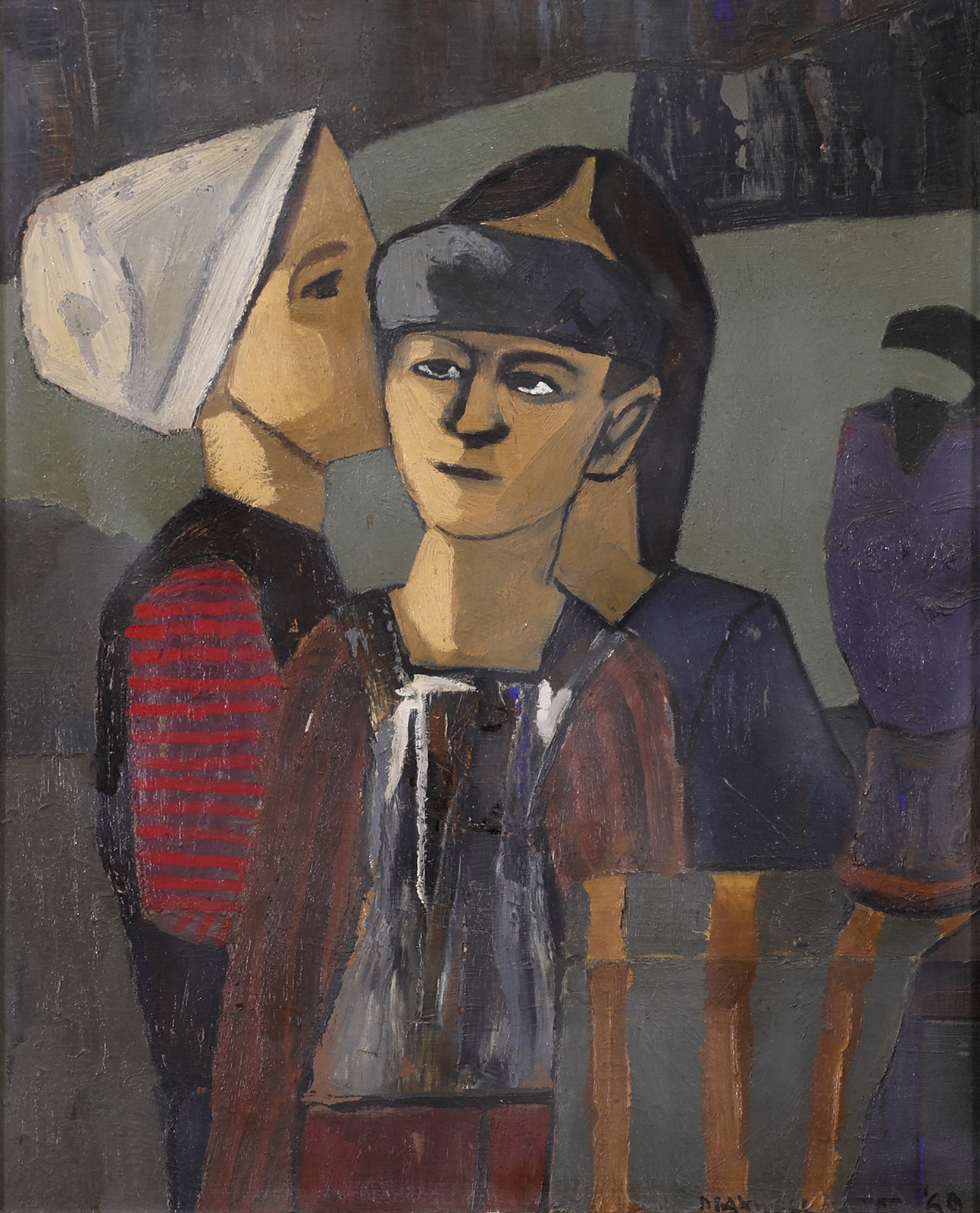 Maxwell Bennett Bates: WHISPERING FIGURES - Hodgins Art Auctions